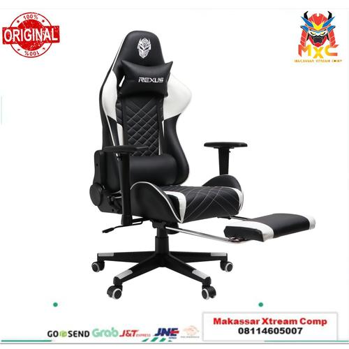 Jual KURSI GAMING REXUS RGC 100 MAX WHITE FOOTREST BISA DIATUR ...