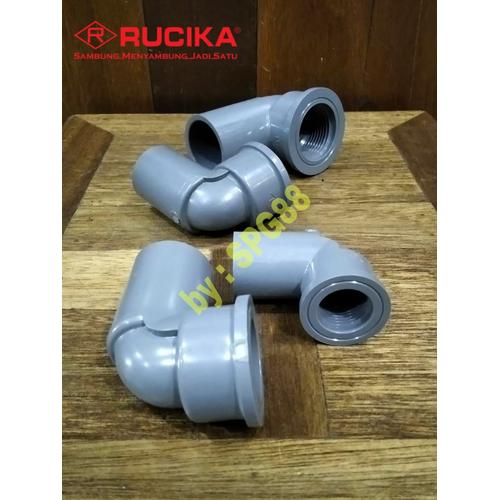 Jual Elbow Drat Dalam PVC Rucika AW 1/2" Inch Knee EDD Fitting Pipa PVC ...
