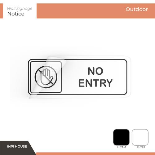 Jual no entry sign sticker - wall sticker - sticker oracal - Putih ...