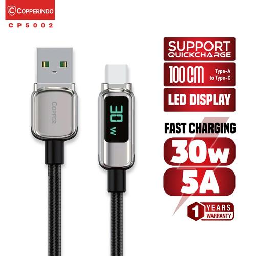 Promo COPPER CABLE DATA 30W/5A LED CP5002 | Fast Charging Type-A to ...
