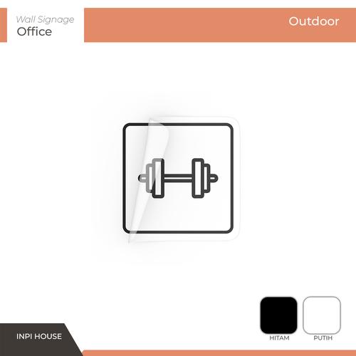 Jual gym area sign sticker - stiker gym - wall sticker - door sticker ...