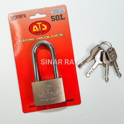 Jual Gembok ATS Leher Panjang 50mm / Gembok Rumah Pagar Ruko Chrome ...