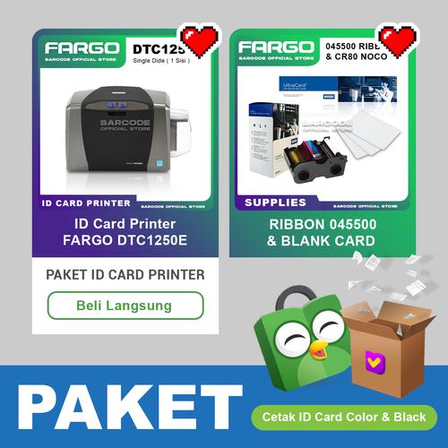 Promo Paket Printer ID Card Fargo DTC 1250 E + Ribbon Warna + Blank ...