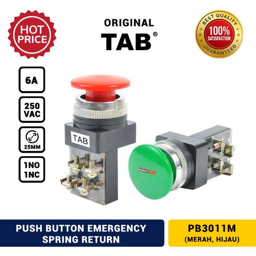 Jual Emergency Push Button Spring Return TAB PB3011M - Merah - Jakarta ...
