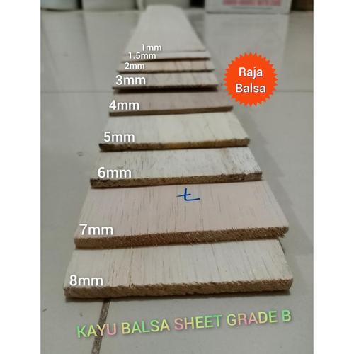Jual Grade B Balsa sheet 4mm x 10cm x 1meter kayu balsa papan maket DIY ...
