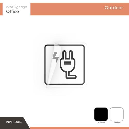 Jual charging area sign sticker - wall sticker - door sticker - sticker ...