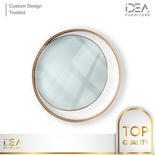 Jual Kaca Cermin Besi Bulat Dinding Kamar Mandi Minimalis Double Frame ...