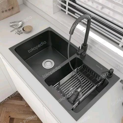 Jual Sink INOBE 8245 stainless hitam kitchen sink INOBE black 8245 ...