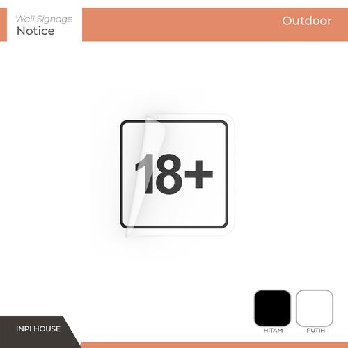Jual stiker 18+ - adult only sign sticker - wall sticker - door sticker ...