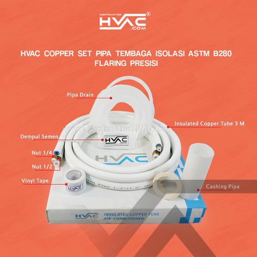 Jual Pipa Tembaga AC Set 3 meter isolasi ASTM B280 Lengkap Flaring ...