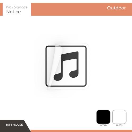 Jual music area sign sticker - wall sticker - door sticker - Kab ...