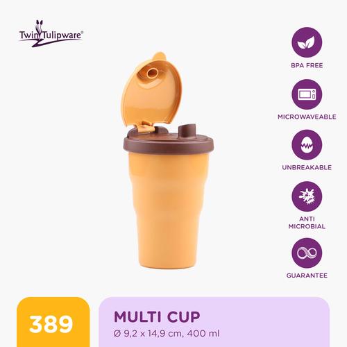 Jual Botol MInum Twin Tulipware Multi Cup 400 ML - Blue Diamond - Kota ...