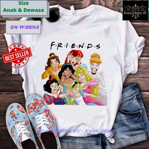 Jual Kaos friends Baju kisah petualangan putri disney princess y2k top ...