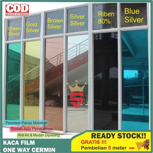 Jual Sticker Stiker Kaca Film Gedung One Way Cermin Mirror - Biru ...