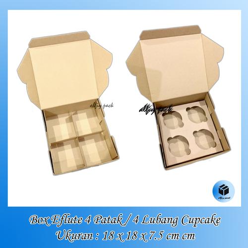 Jual Dus packaging snack lunch box kotak kemasan cupcake sekat isi 4 ...