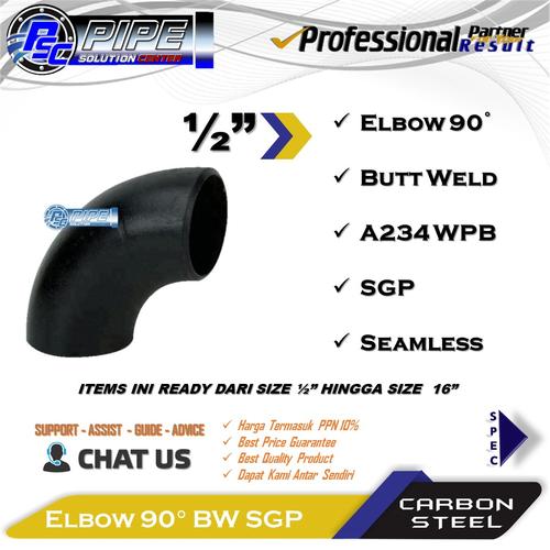 Jual ELBOW 90 PIPE PIPA BESI A234WPB SGP BW 1/2" - 24" - SIZE 1/2 ...