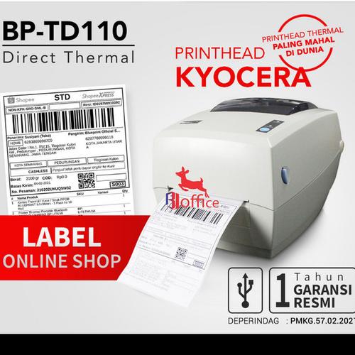 Jual Printer BluePrint BP - TD110 USB Barcode Thermal Blue Print Label ...
