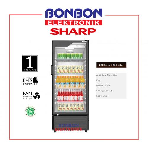 Promo Sharp Showcase Display Cooler 250L SCH 250 FS / SCH250FS / SCH ...