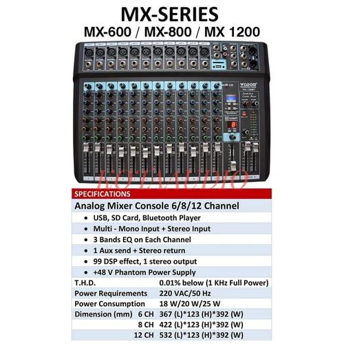 Jual Mixer Audio Wisdom MX 800 BT / MX 800BT / MX800BT MX-series ...
