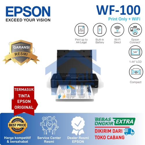 Promo PRINTER EPSON WF-100 EPSON WF 100 WF100 PORTABLE RINGAN WIFI ...