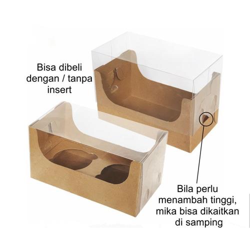 Jual Box Rollcake Packaging Mika Kotak Kemasan Cupcake Sekat 2 Muffin ...