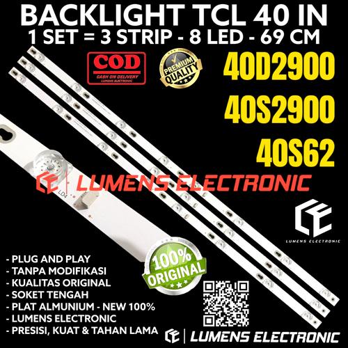 Jual BACKLIGHT LED TV TCL 40 INC 40D2900 40S2900 40S62 LAMPU BL 8K 6V ...
