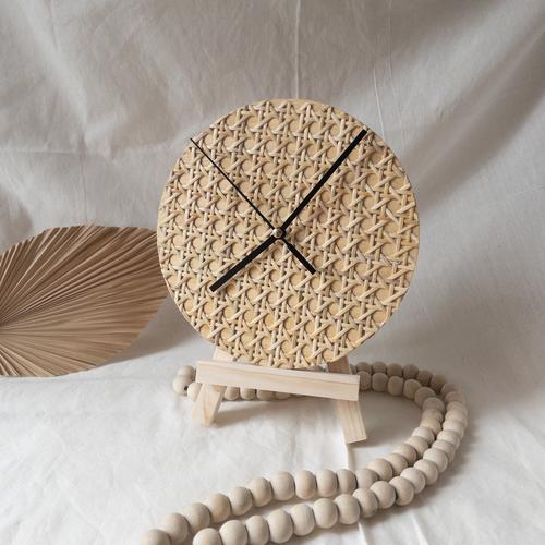 Jual Jam Meja / jam Dinding / jam Kayu Rotan / Aesthetic Clock - Jarum ...
