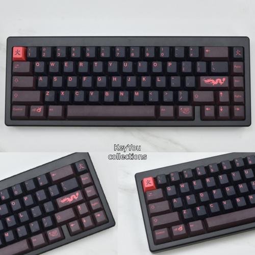 Jual GMK red dragon keycaps clone not bushido red samurai 8008 blue ...