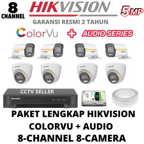 Jual PAKET CCTV HIKVISION COLORVU AUDIO 8 CHANNEL 8 CAMERA 5MP - NO HARDISK - Jakarta Pusat ...