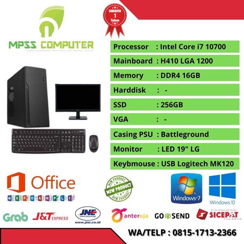 Jual PAKET PC RAKITAN i7 10700 16GB SSD 256GB + LED 19" + KEYB MOUSE ...