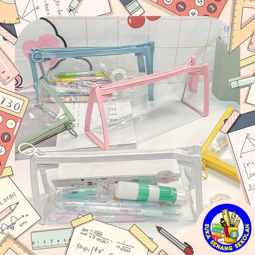 Jual Pencil Case / Kotak Pensil Transparan Polos SK0058 - Biru - Kota ...
