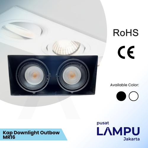 Jual Kap Lampu Downlight Outbow MR16 kotak 2Lampu - Hitam - Jakarta Pusat - PUSAT LAMPU JAKARTA ...