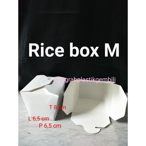 Jual Paper Rice box putih polos / Food Pail / kotak makan (PER Dus ...