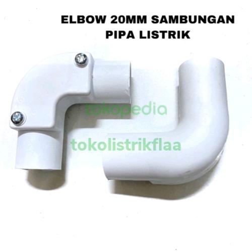 Jual ELBOW PIPA LISTRIK 20MM KNEE PUTIH L SAMBUNGAN BELOK CONDUIT ...
