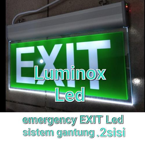 Jual exit gantung led 5watt / emergency exit lamp 5w 5 watt 2sisi ...