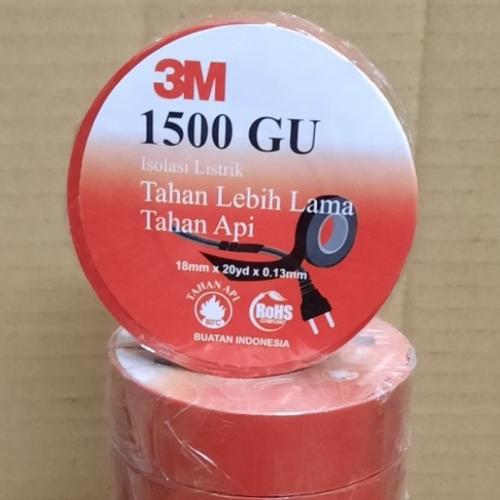Jual Isolasi Listrik 3M 1500 GU Red / Merah 18mm × 25yd × 0.13mm ...