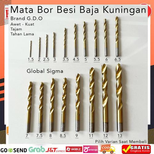Jual Mata Bor Besi Baja Kuningan GDO 9mm 9 mm Twist Drills Drill ...