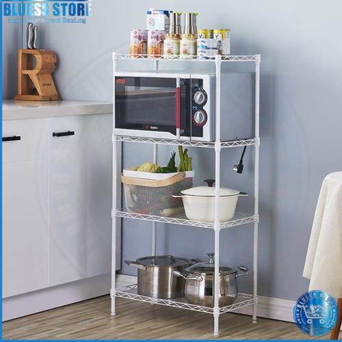 Jual Krisbow Rak Besi 4 Tingkat Putih Rak Dapur Minimalis Rak Microwave ...