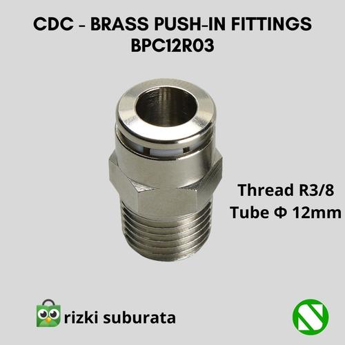 Jual Brass Push-in Fittings - CDC Pneumatics - BPC Series - BPC12-R03 ...