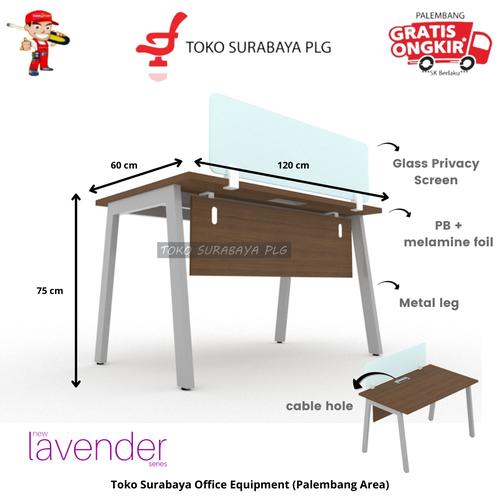 Jual Meja Kerja Meja Meja Staff Uno New Lavender kaki besi privacy ...