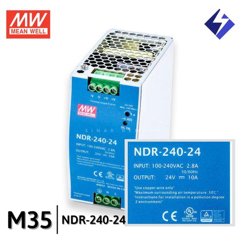 Jual Power supply Mean Well NDR-240-24 trafo 24 volt 240 watt 10A DIN rail - Jakarta Selatan ...