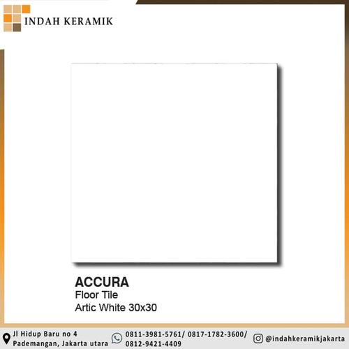 Jual Keramik Lantai Accura Artic Glossy White Putih Polos 30x30 ...