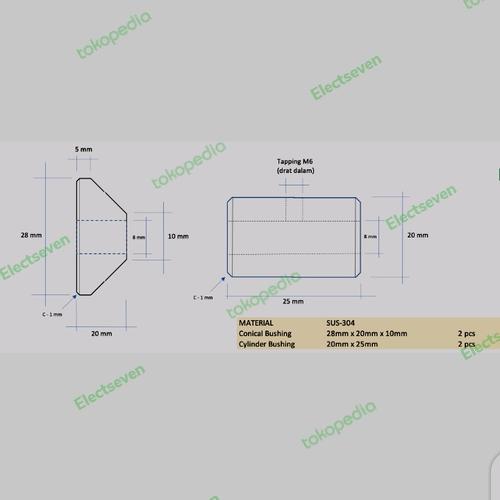 Jual Conical Bushing & Cylinder Bushing Custom | Bahan Stainless Steel ...