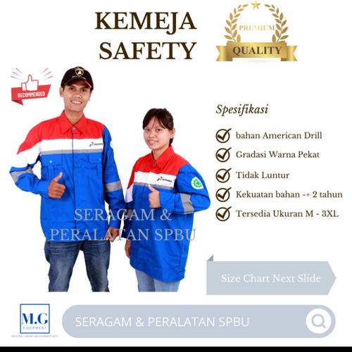 Jual kemeja pertamina lengan panjang baju safety pertamina - Jakarta ...