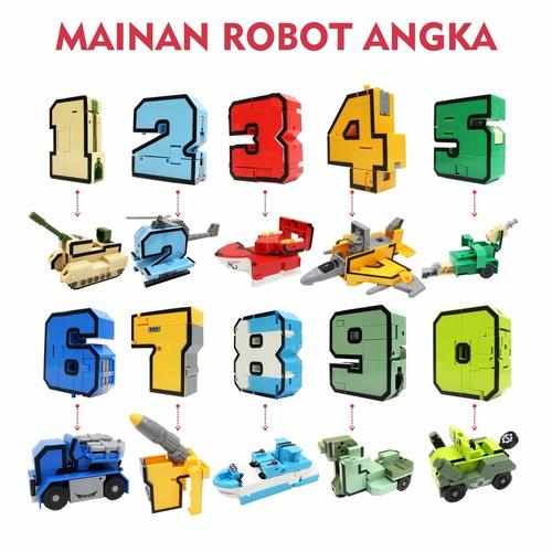 Promo Mainan BLOK BONGKAR PASANG ROBOT ANGKA EMCO MORPHERS MEGABOTS ...