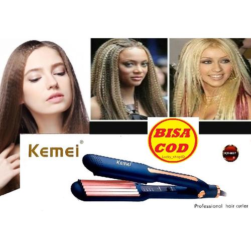 Jual Catokan Rambut Wave Kemei Km-9827 Km 9827 Zig Zag Genting Gerigi ...