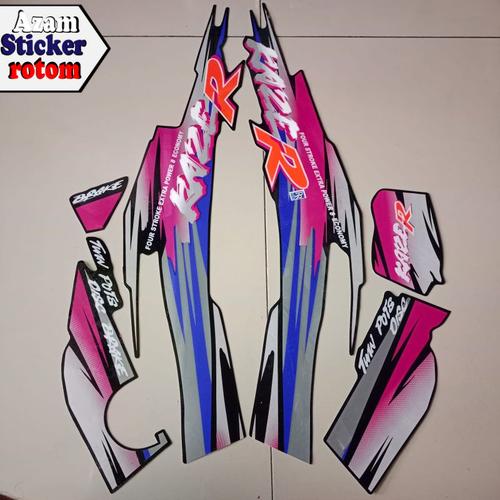 Jual Striping kawasaki kaze r 1995 1997 hitam lis biru stiker motor ...