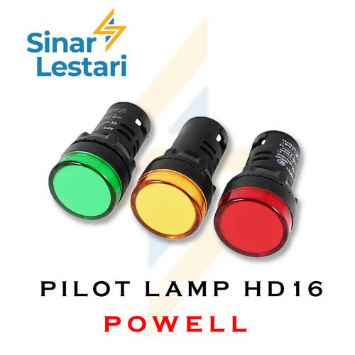 Jual Powell Lampu Pilot Lamp Hijau Merah Kuning 22mm HD16 220VAC ...