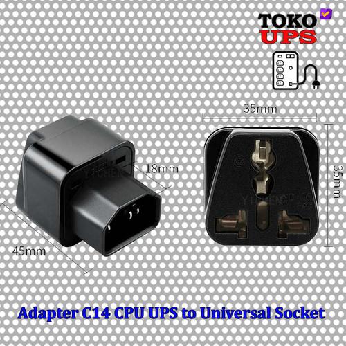 Jual Adapter Colokan C14 CPU UPS ke Lubang Steker Universal - Hitam ...