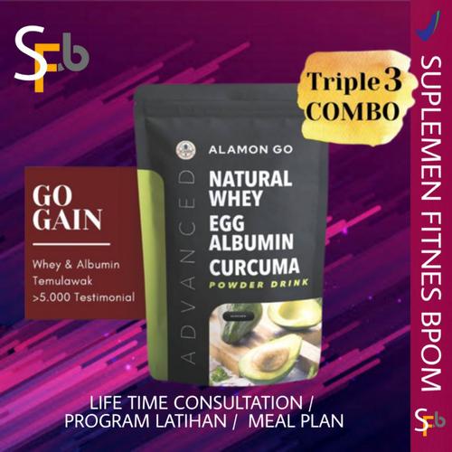 Jual PENAMBAH BERAT BADAN ALAMON GO NATURAL WHEY + ALBUMIN + CURCUMA ...